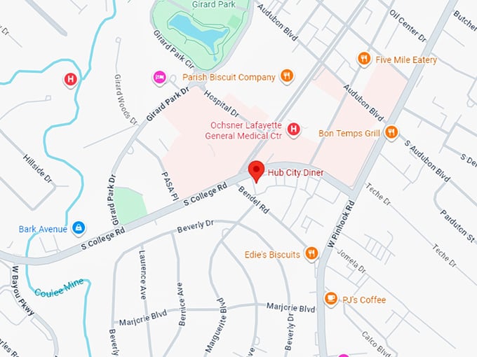 16. hub city diner map