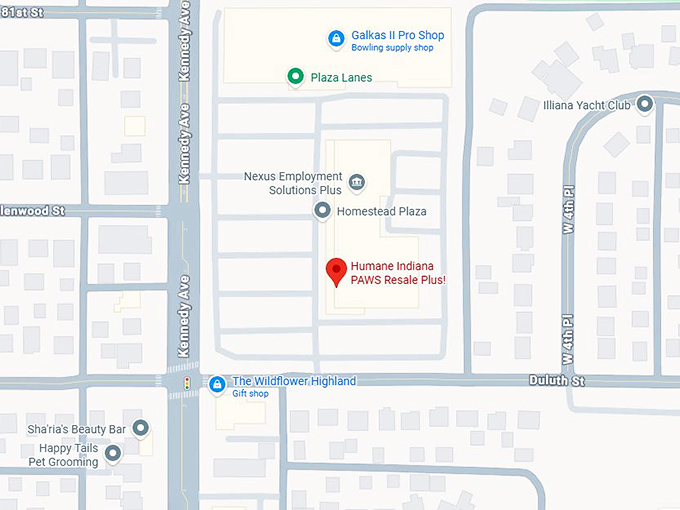 16. humane indiana paws resale plus! map