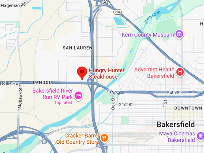 16. hungry hunter steakhouse map