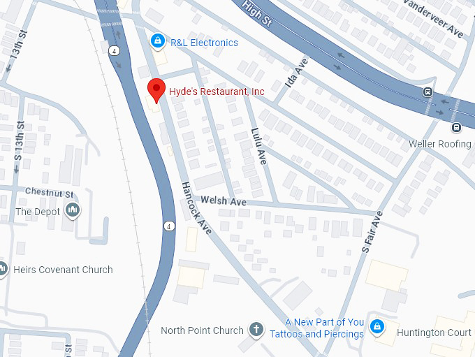 16. hyde's restaurant, inc. map
