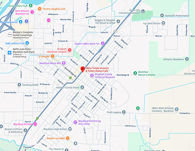 16. idaho potato museum & potato station cafe map