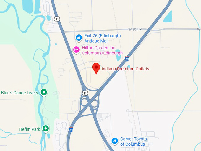 16. indiana premium outlets map