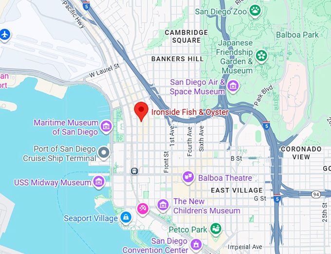 16. ironside fish & oyster map