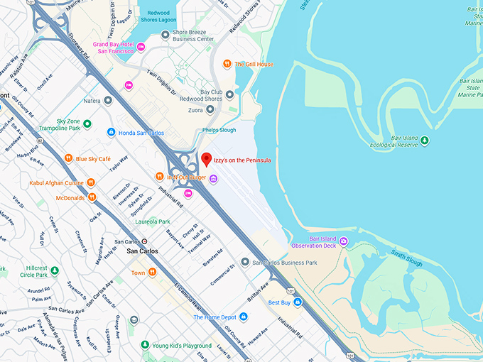 16. izzy's on the peninsula map
