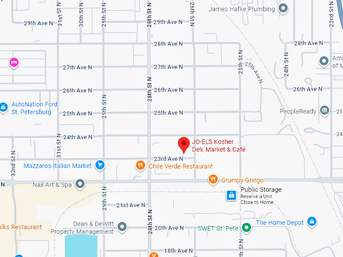 16. jo el's kosher deli, market & café map