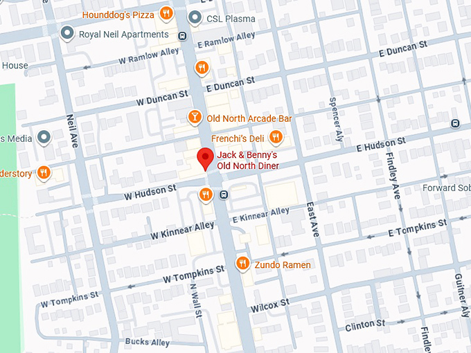 16. jack & benny's old north diner map