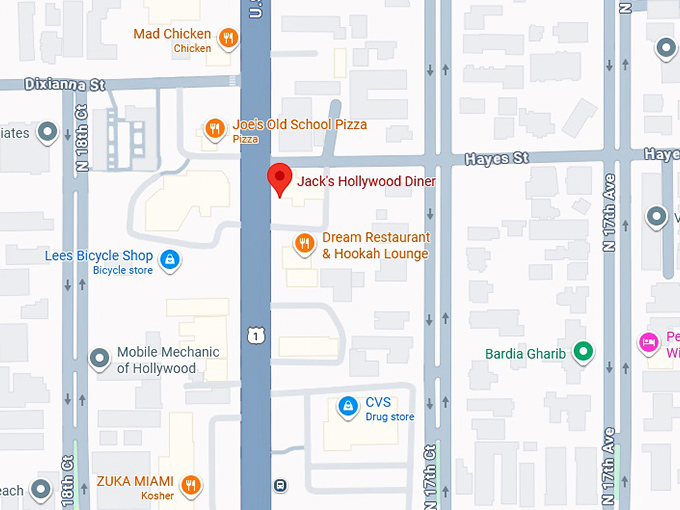 16. jack's hollywood diner map