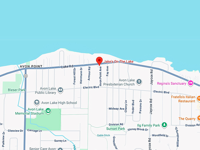 16. jake's on lake map