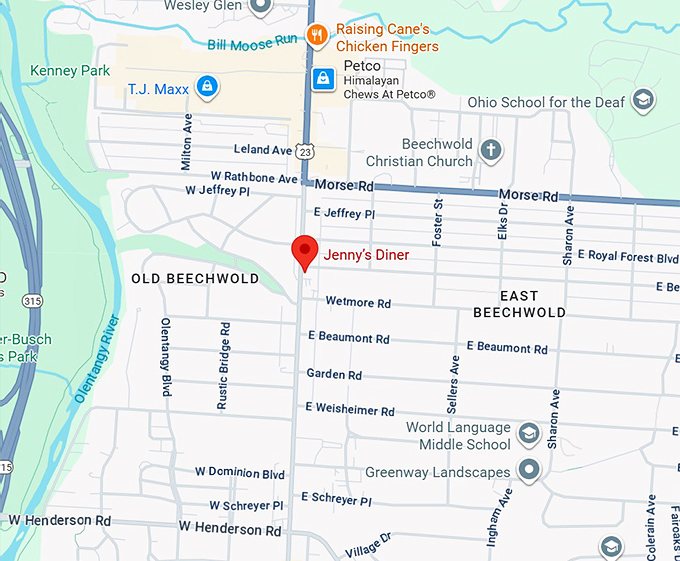 16. jenny&rsquo;s diner map