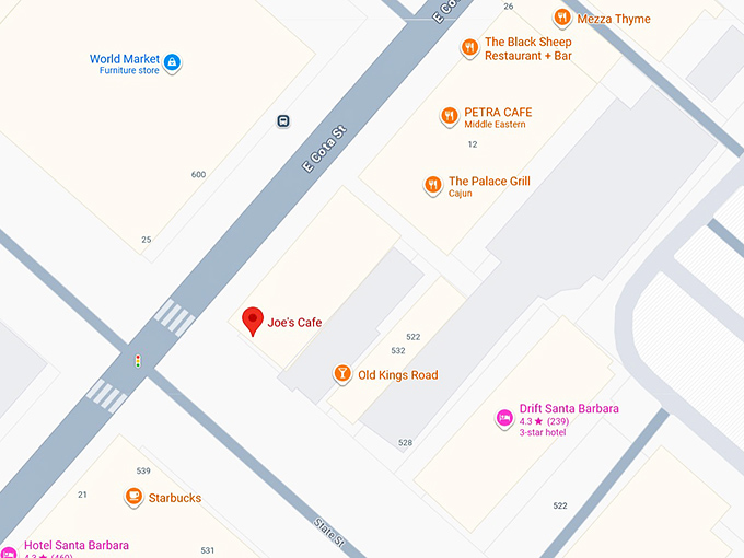 16. joe's caf&eacute; map