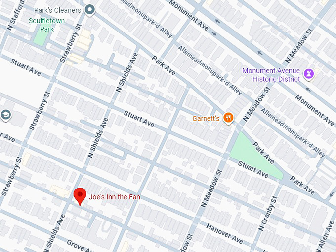 16. joe’s inn the fan map