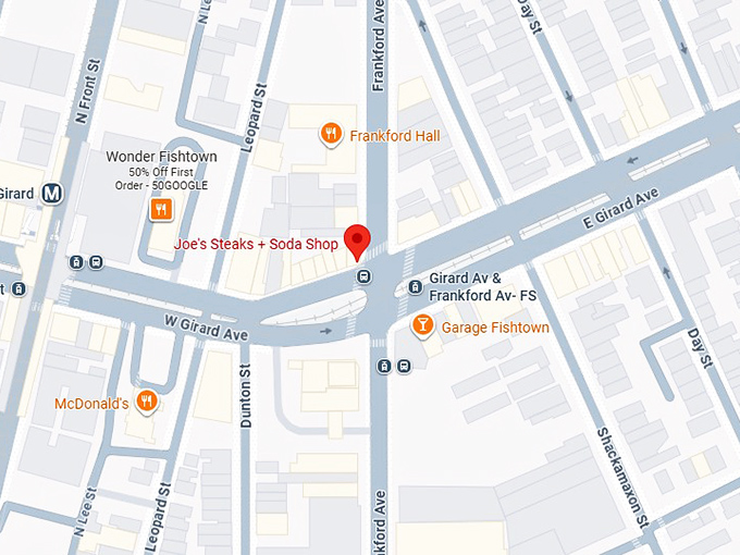 16. joe&rsquo;s steaks + soda shop (fishtown) philadelphia map