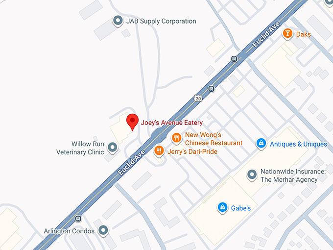 16. joey's avenue eatery map