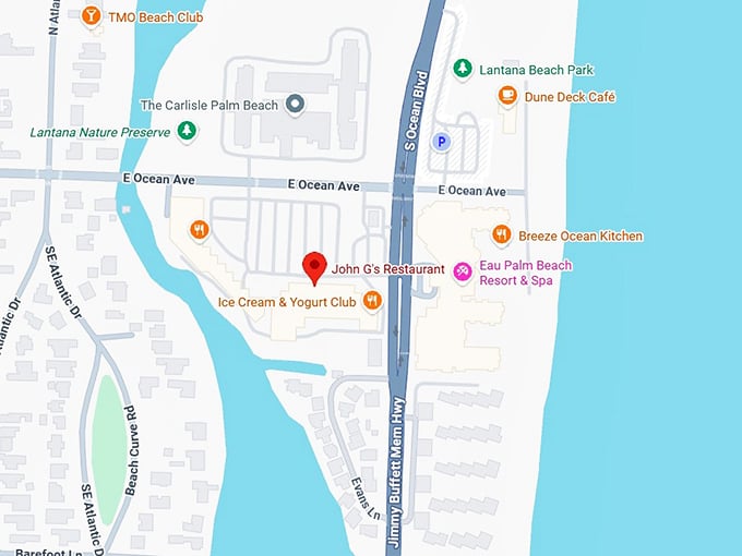 john g's restaurant map