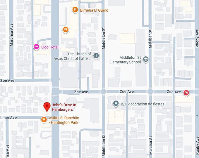 16. john&rsquo;s drive in hamburgers map