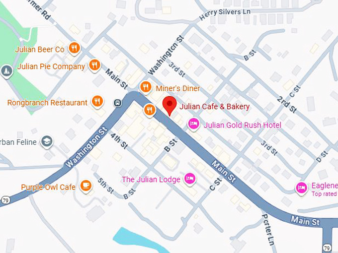 16. julian cafe & bakery map