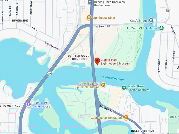 16. jupiter inlet lighthouse & museum map