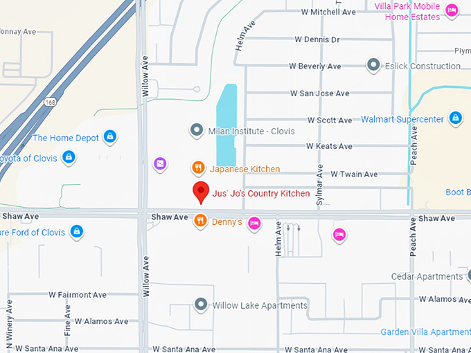 16. jus' jo's country kitchen map