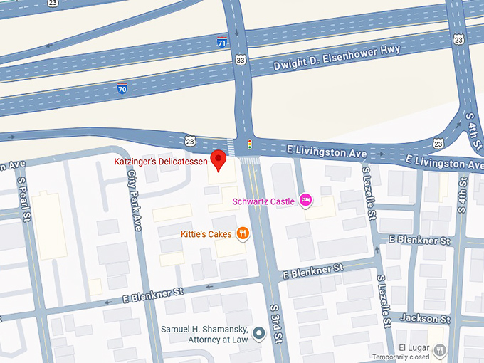 16. katzinger's delicatessen map