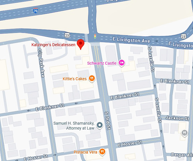 katzinger&rsquo;s delicatessen map