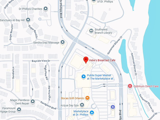 16. keke's breakfast cafe (7512 dr phillips blvd) map