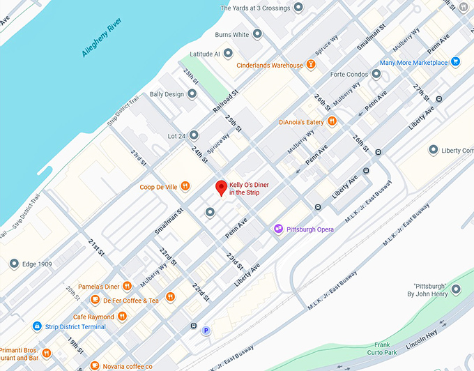 16. kelly o's diner in the strip map