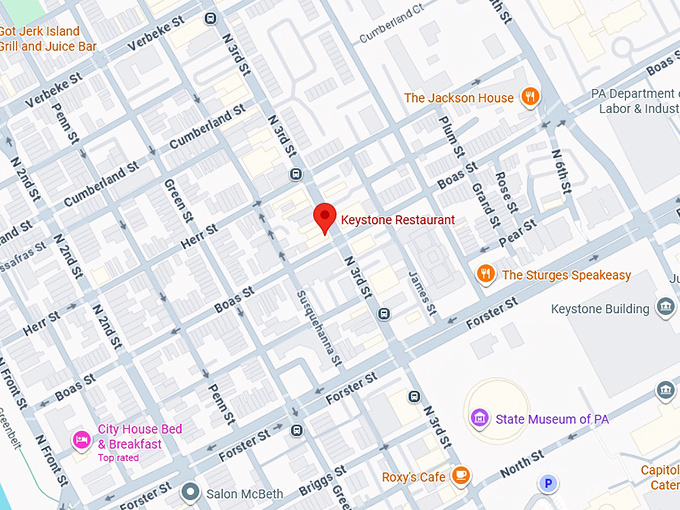 16. keystone restaurant map