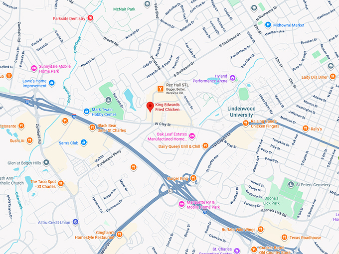16. king edwards fried chicken map