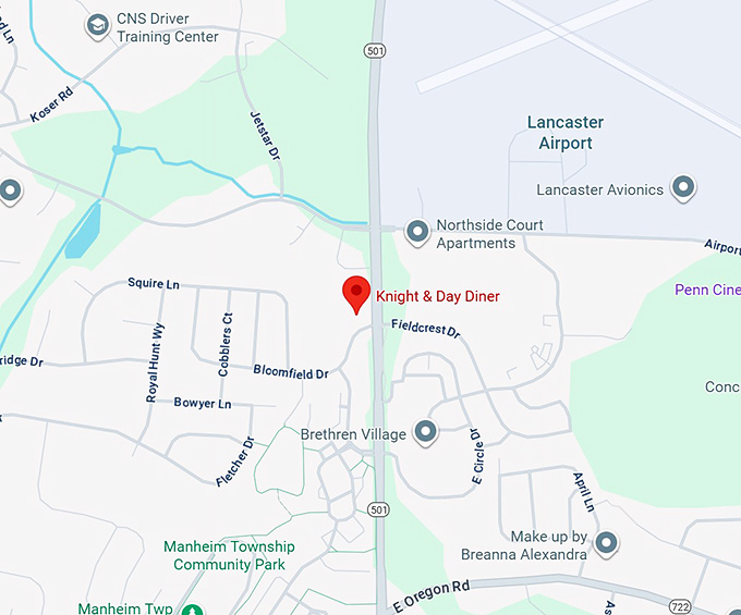 16. knight & day diner map