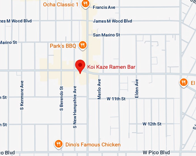 16. koi kaze ramen bar map