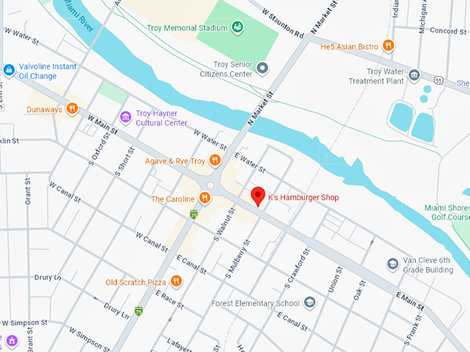 16. k's hamburger shop map