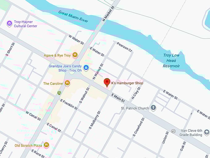 16. k's hamburger shop map