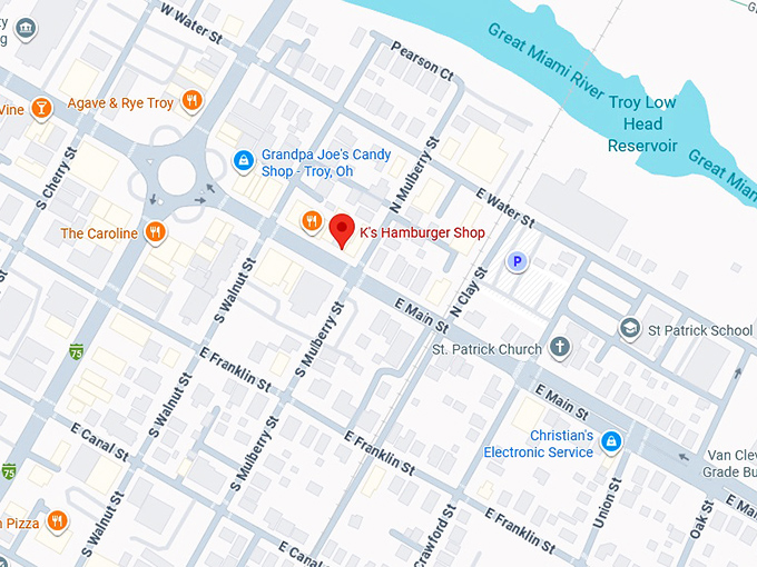 16. k's hamburger shop map