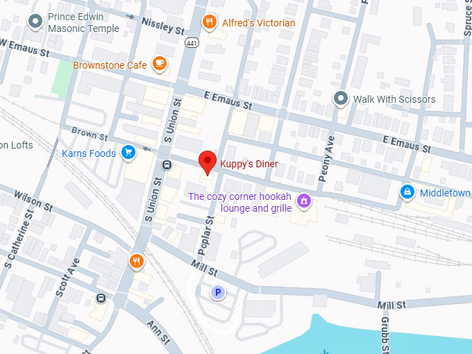 16. kuppy&rsquo;s diner map