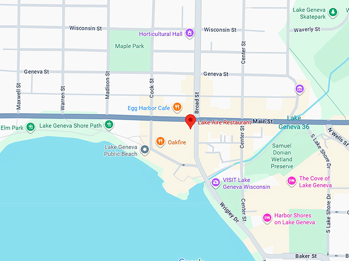 16. lake aire restaurant map