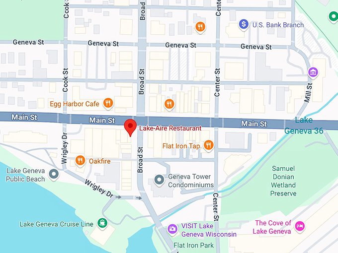 16. lake aire restaurant map