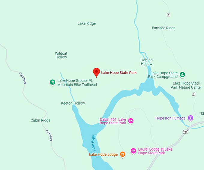 16. lake hope state park map