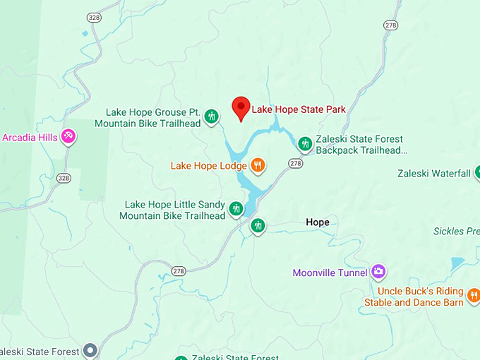 16. lake hope state park map