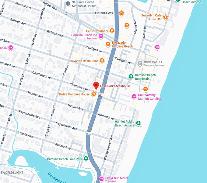 16. lake park steakhouse map