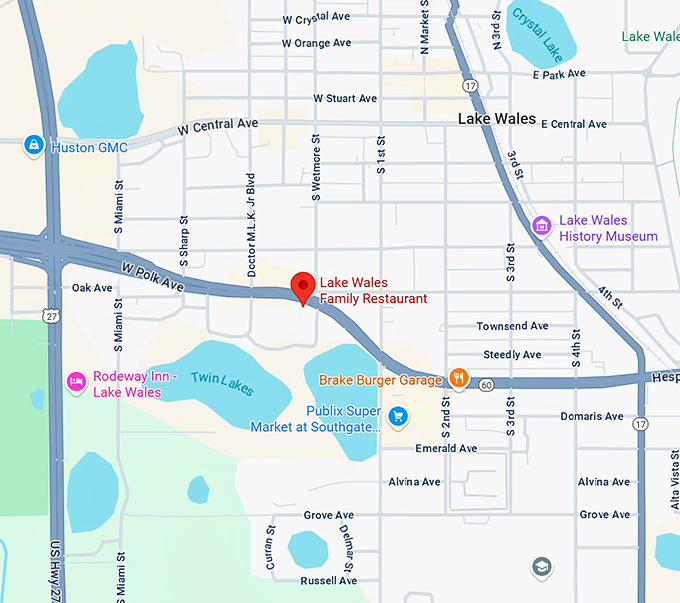16. lake wales family restaurant map