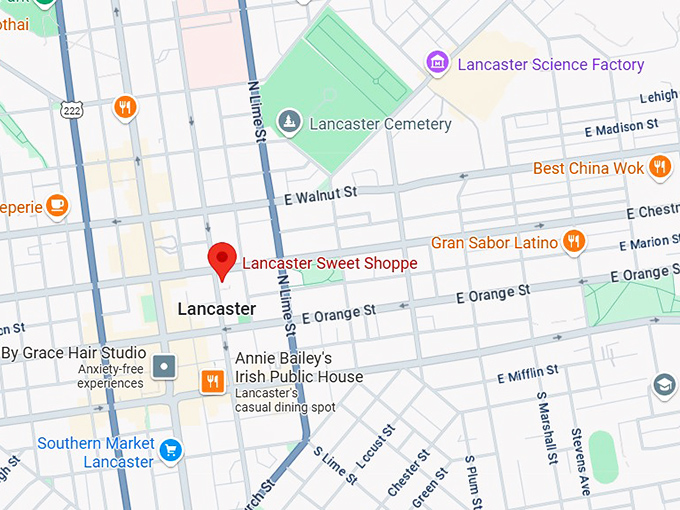 16. lancaster sweet shoppe map