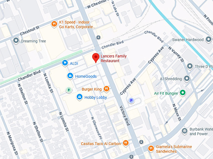 16. lancers family restaurant map