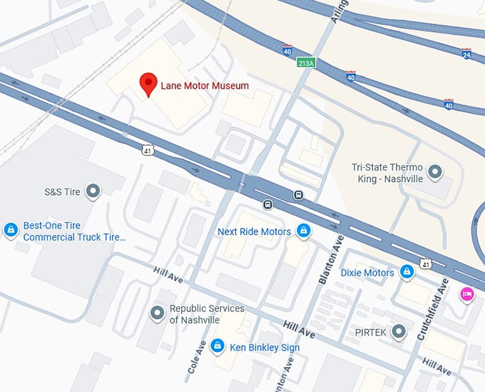 16. lane motor museum map