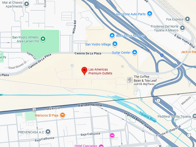 16. las americas premium outlets map