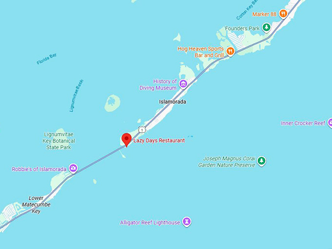 16. lazy days restaurant map