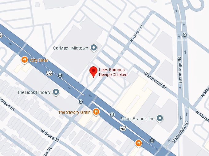 16. lee's famous recipe chicken map