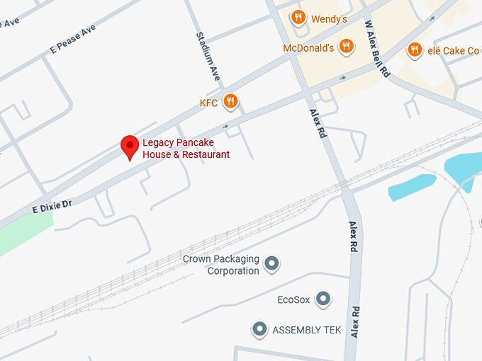 16. legacy pancake house & restaurant map