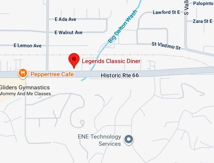16. legends classic diner map