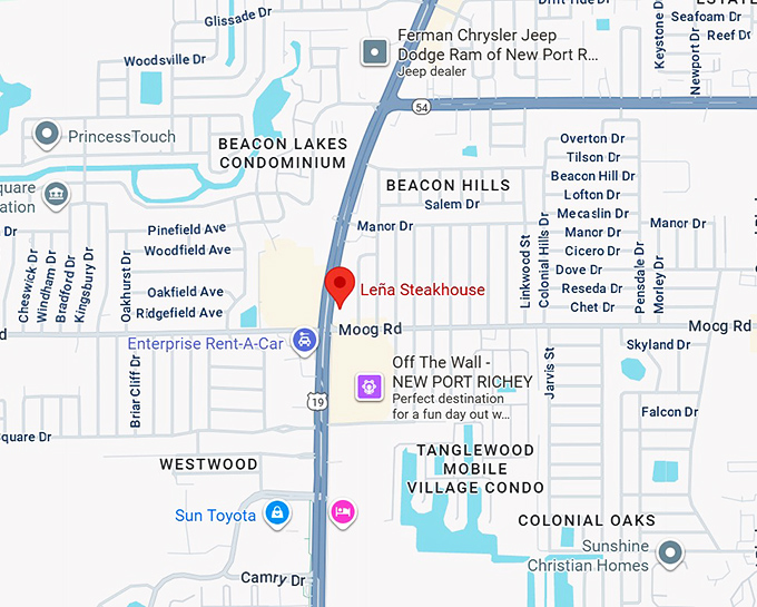 16. le&ntilde;a steakhouse map