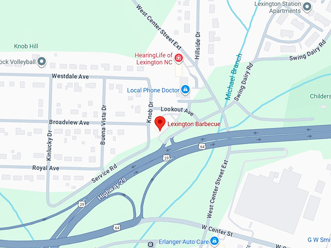 16. lexington barbecue map